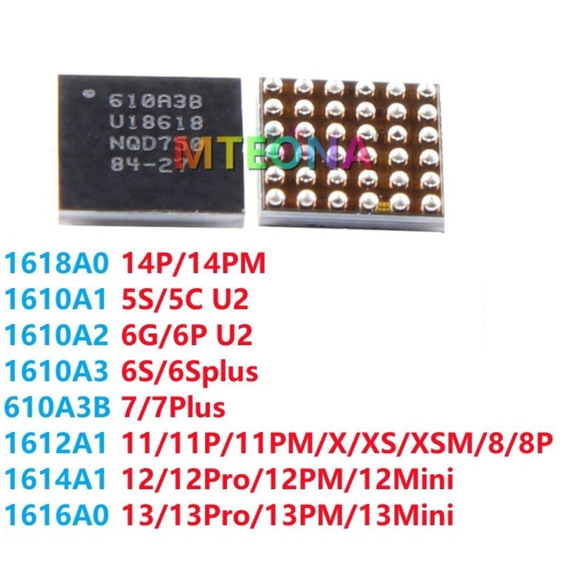 1pcs USB Tristar U2 USB IC ชิปสําหรับ iph 11 12 13 Pro Max X XS 7 8 Plus Mini 1616A0 1614A1 ...