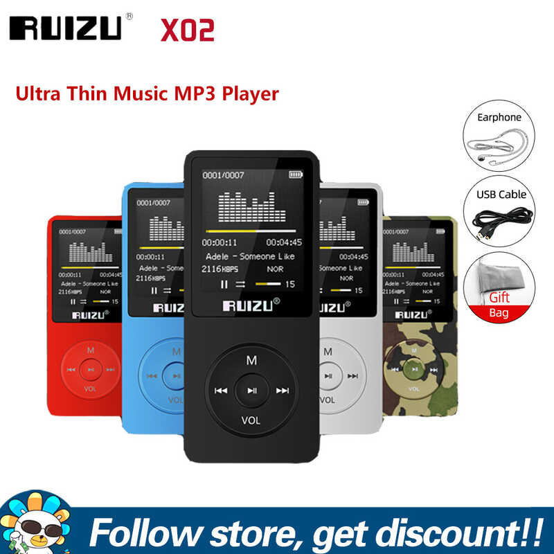 X02 4GB RUIZU 8GB 16GB Portable Lossless Sound 1.8 Inch Screen ...