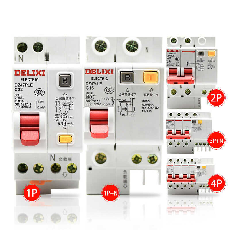 Delixi Dz47sle RCBO RCD 3P Circuit Breaker 10A 16A 20A 25A 32A 40A 63A | Shopee Thailand