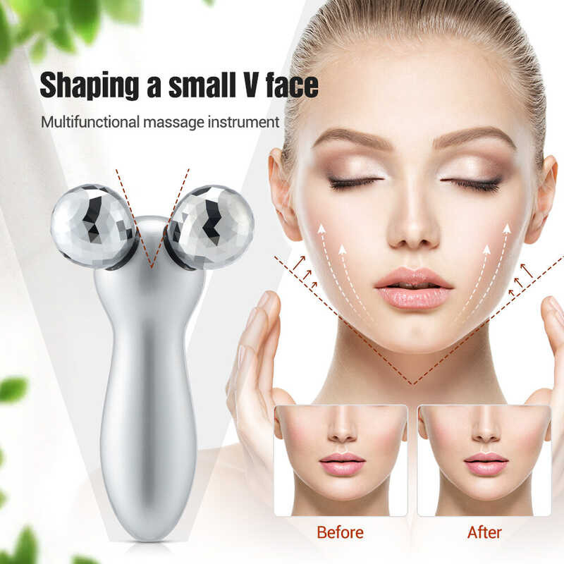 Electric V Face Lifting Massager Roller EMS Micro Current Skin Firming ...