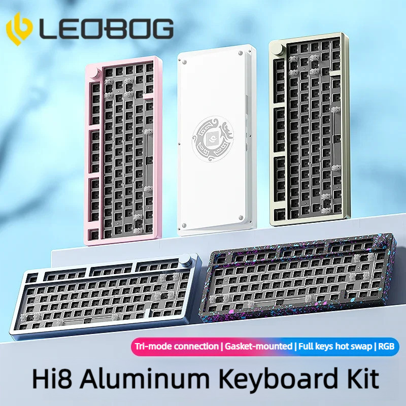 LEOBOG Hi8 Kit 75% Custom Gasket Mount Keyboard RGB Backlit 3/5-Pin Hotswap Mechanical Gaming ...