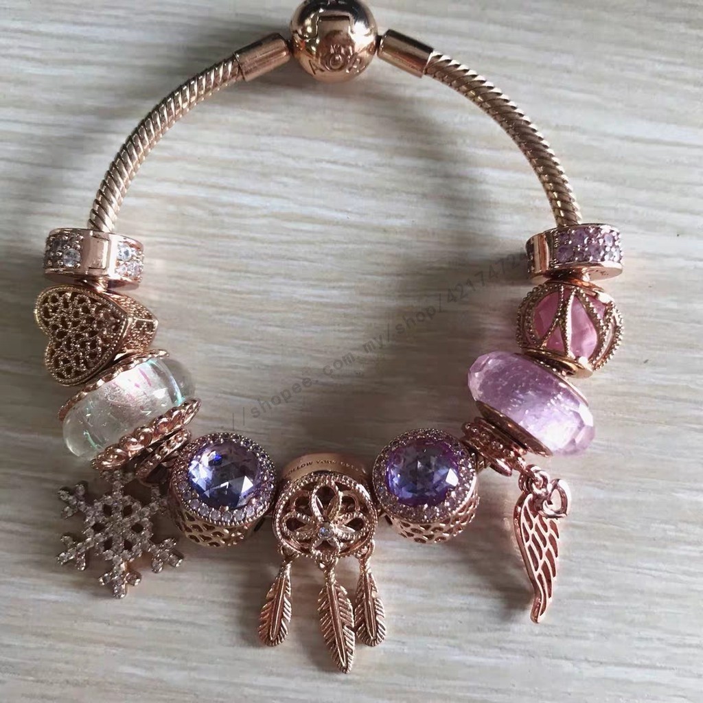 ♞Pandora จี้เงินสเตอร์ลิง s925 สีโรสโกลด์ สําหรับทําเครื่องประดับ สร้อยข้อมือ DIY m1022 | Shopee ...