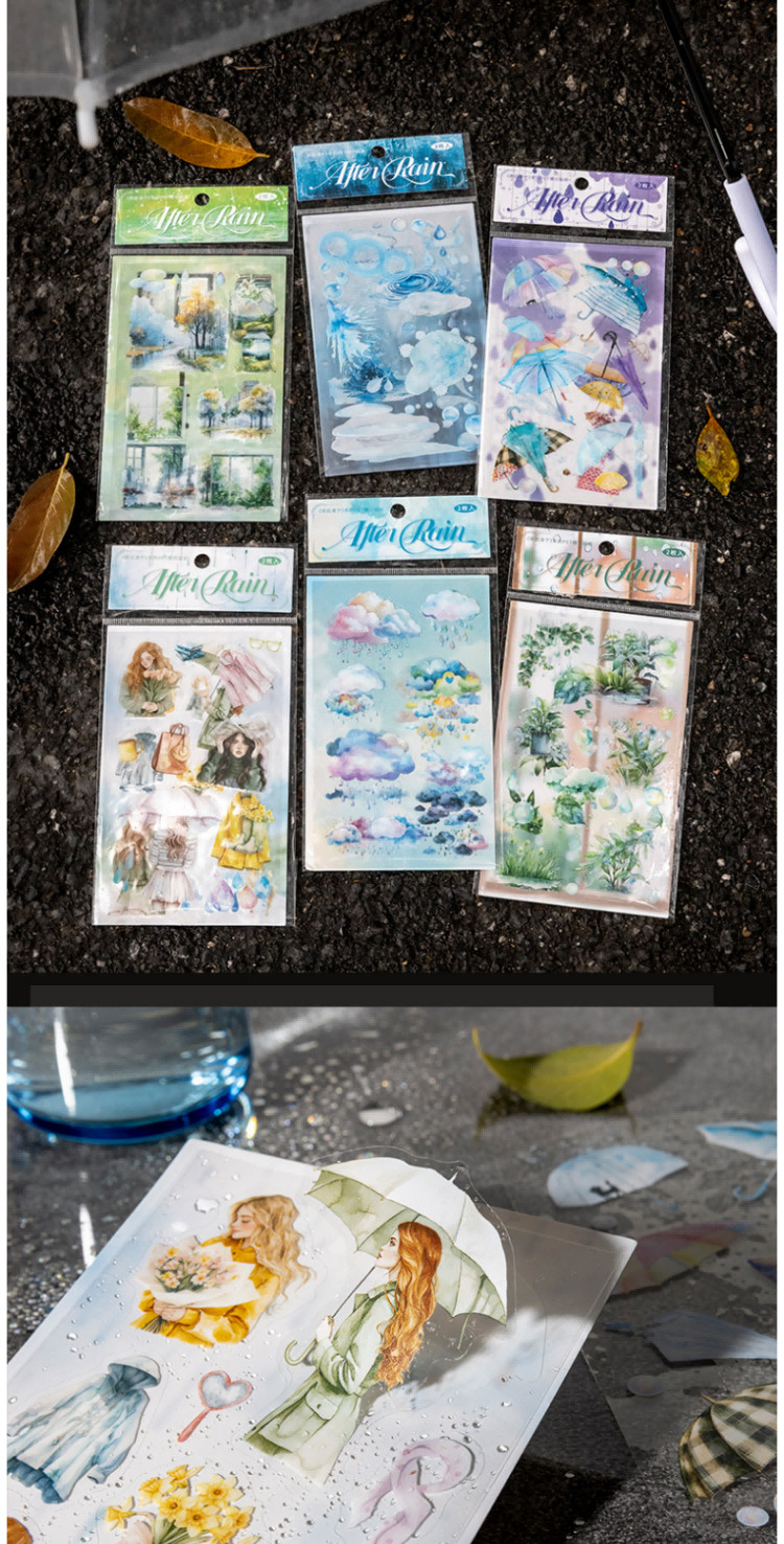 Wei 2 ชิ้น [Qingning After The Rain Series] Rain Scenery สติ๊กเกอร์สติก ...