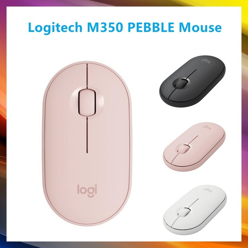 Logitech PEBBLE M350 Wireless Mouse Bluetooth Connection Black/Pink ...
