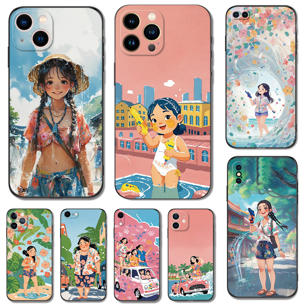 เคส สำหรับ iPhone 16 Pro Max / 16 Pro / 16 Songkran Girls ลมจีน เคส ...