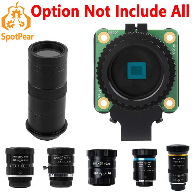 Raspberry Pi Global Shutter Camera Telephoto/100X-กล้องจุลทรรศน์/ซูม CS ...