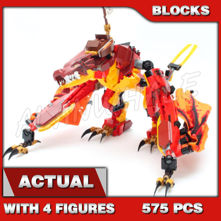 575pcs Shinobi Red Flying Fire Dragon Attack Posable Tail Legs Jaw ...