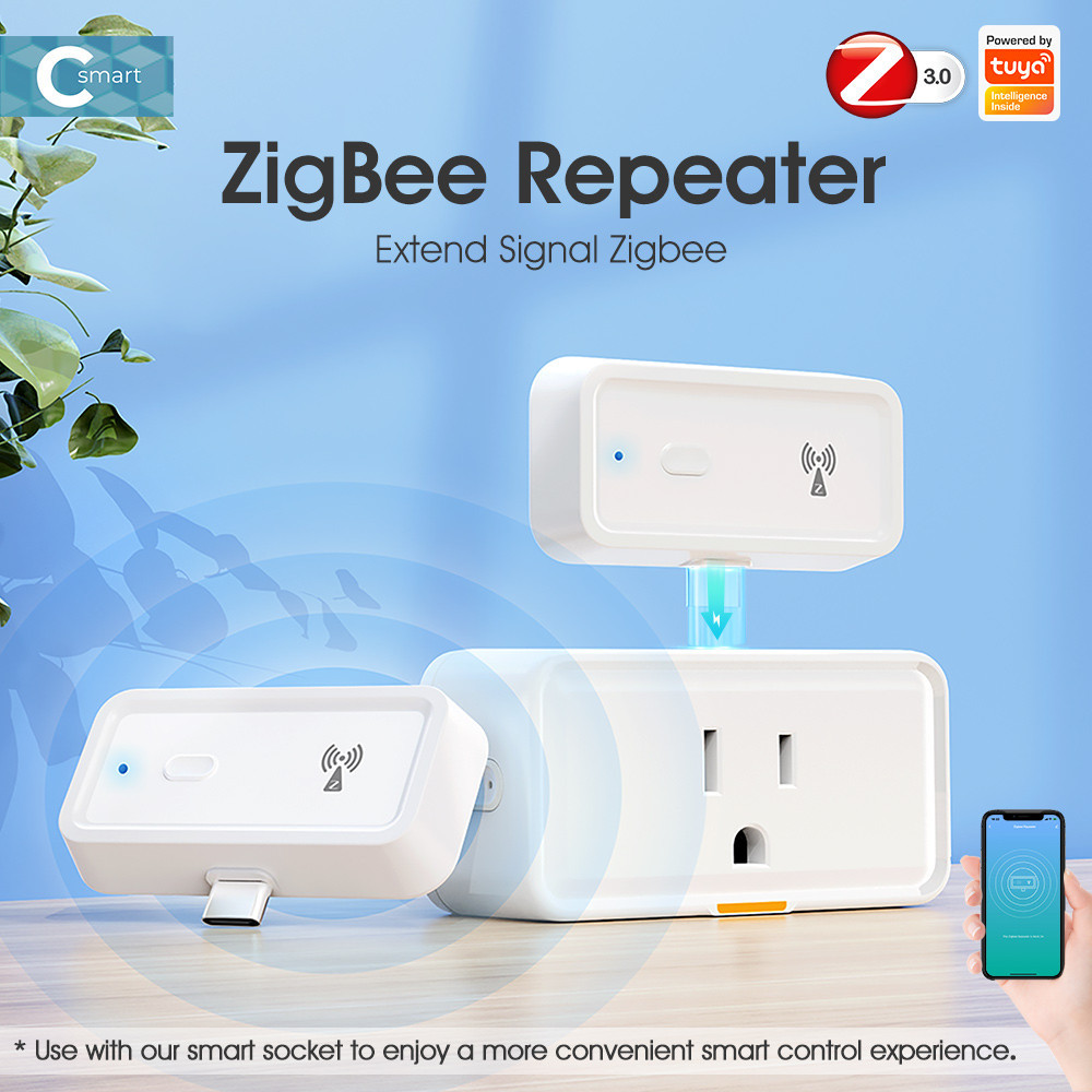 สมาร์ท Zigbee Range Extender ไร้สาย Repeater Booster Type-C ผ่านผนัง 2 ...