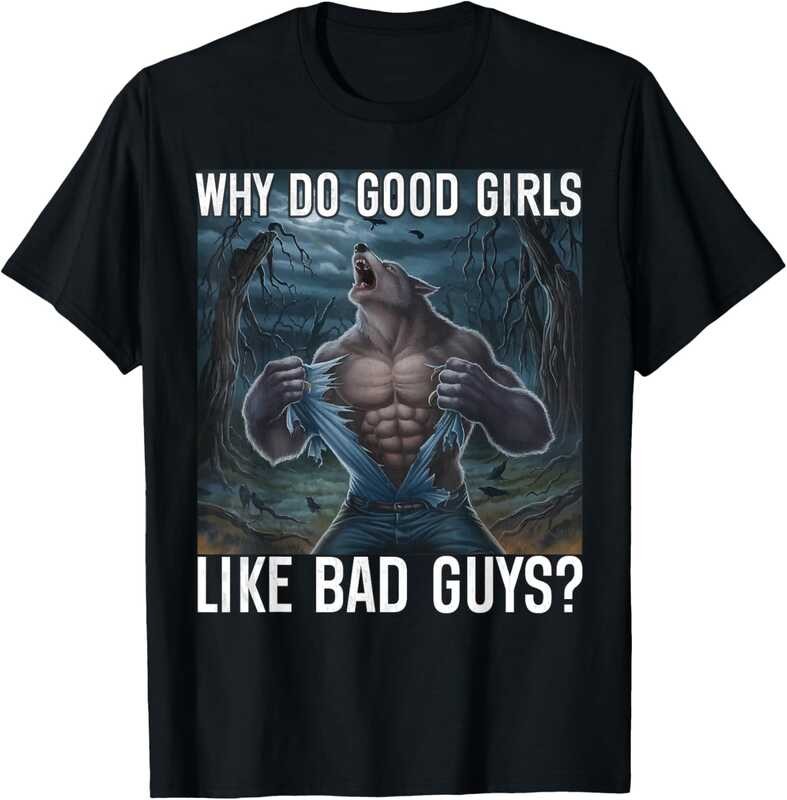 ทําไมสาวดีชอบ Bad Guys? เสื้อยืด Werewolf sigma alpha ตลก | Shopee Thailand