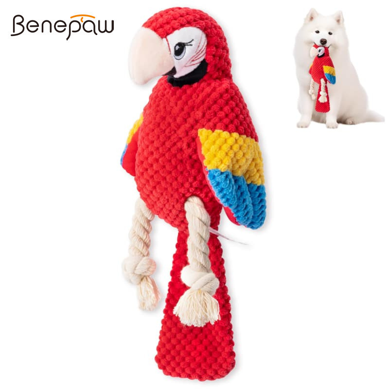 Benepaw Parrot Plush Squeaky ของเล่นสุนัขในตัว Squeaker นุ่มทนทานสัตว์ ...