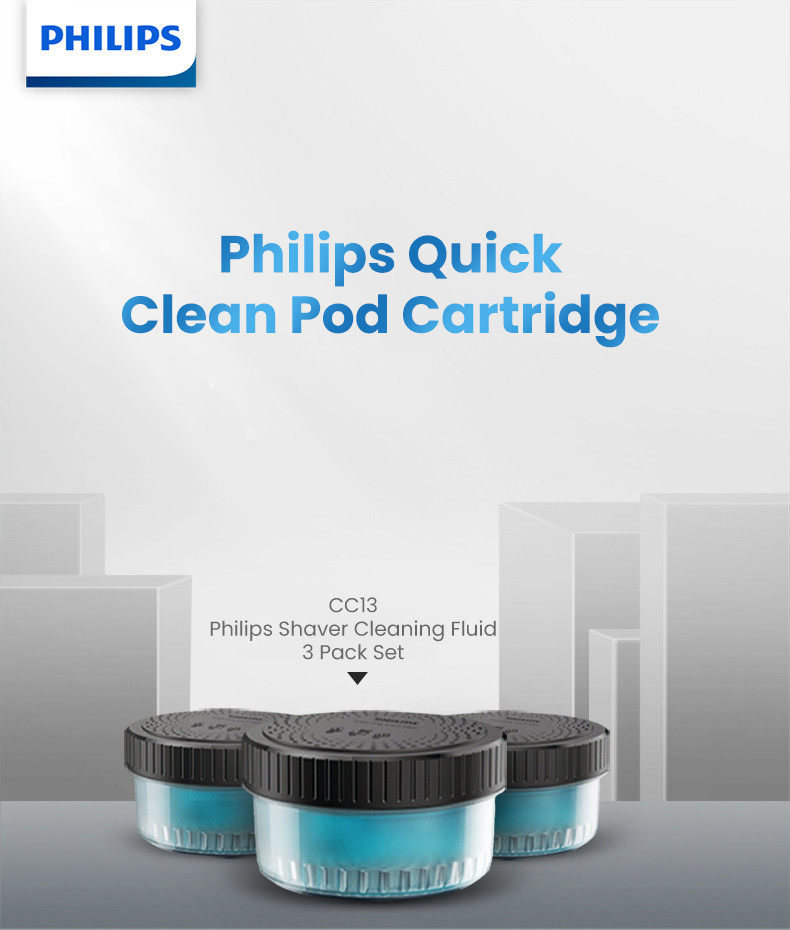 Philips CC13 Shaver Cleansing Fluid Quick Clean Pod Cartridge 3 แพ็ค ...