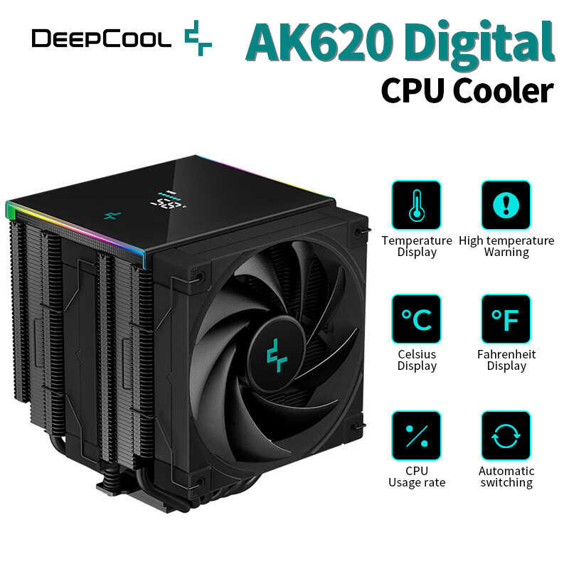 Deepcool Ak620 Digital Display X99 Processor 2011 V3 Cpu 6 Heat Pipes ...