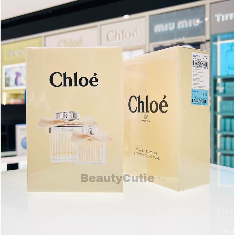 ♞Chloe Signature Eau De Parfum โบว์ครีม 75ml. + 20ml. ผลิตปี 2022ป้ายคิง แท้ จาก King Power ...