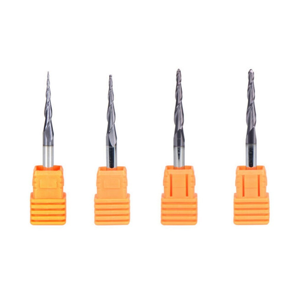 GRCEKRIN R0.25mm-1mm Tapered Ball Nose End Mill 1/8 Shank CNC Router ...