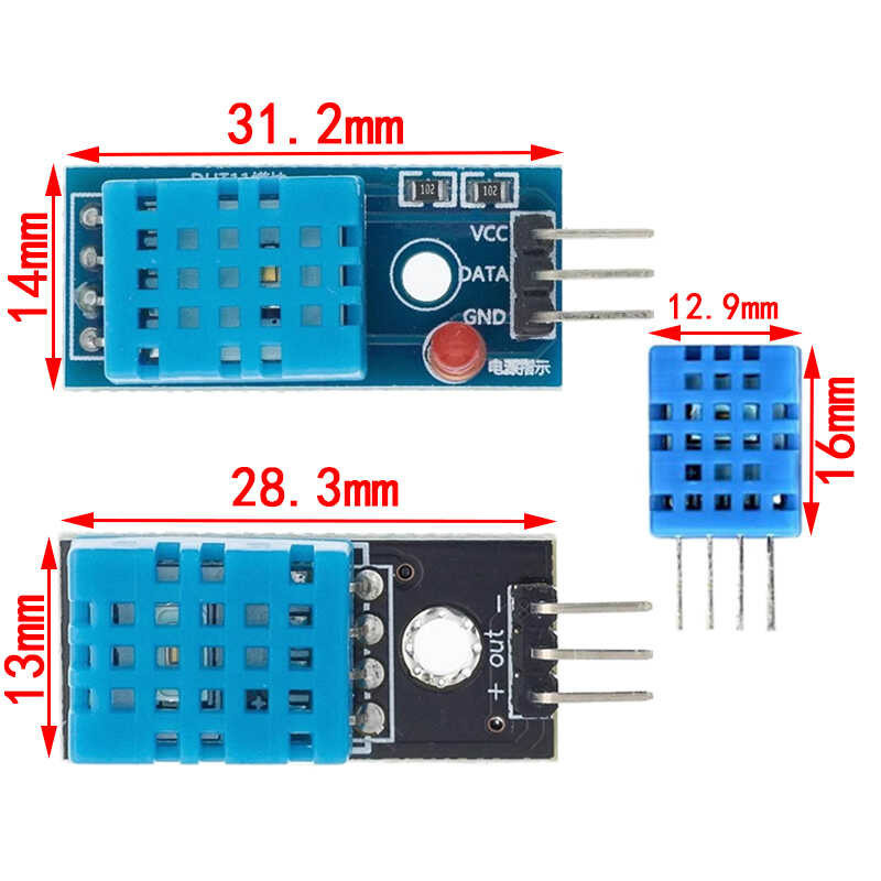 Dht11/Dht12 Dht22 Am2302 Am2320 Digital Temperature Humidity Sensor Module Board For Arduino ...