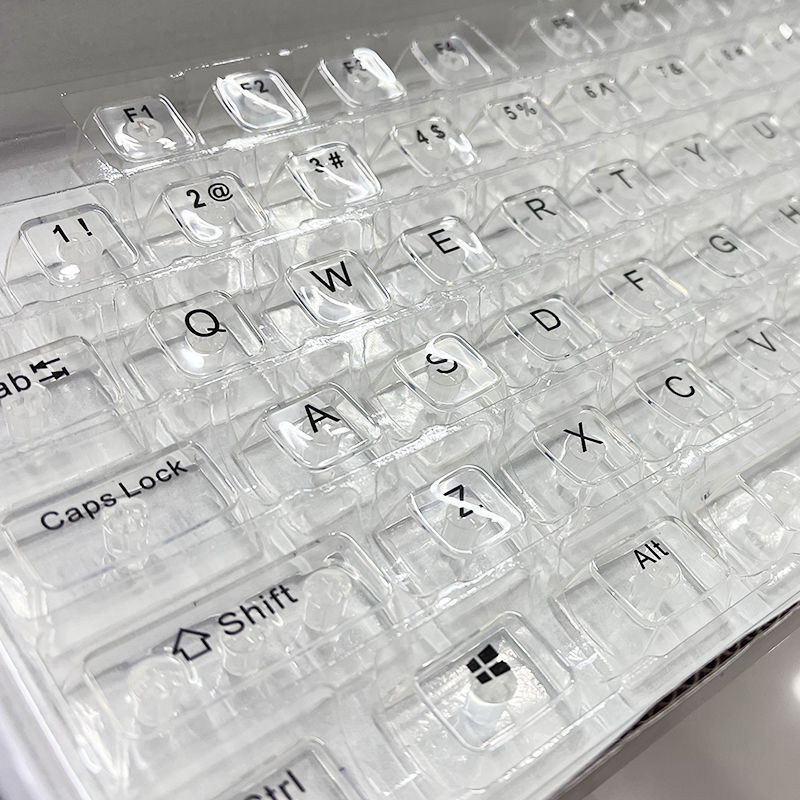 ♞,♘โปร่งใส keycap TDA ความสูงวัสดุ ABS 131 คีย์สีขาวโปร่งแสงสีดำโปร่ง ...
