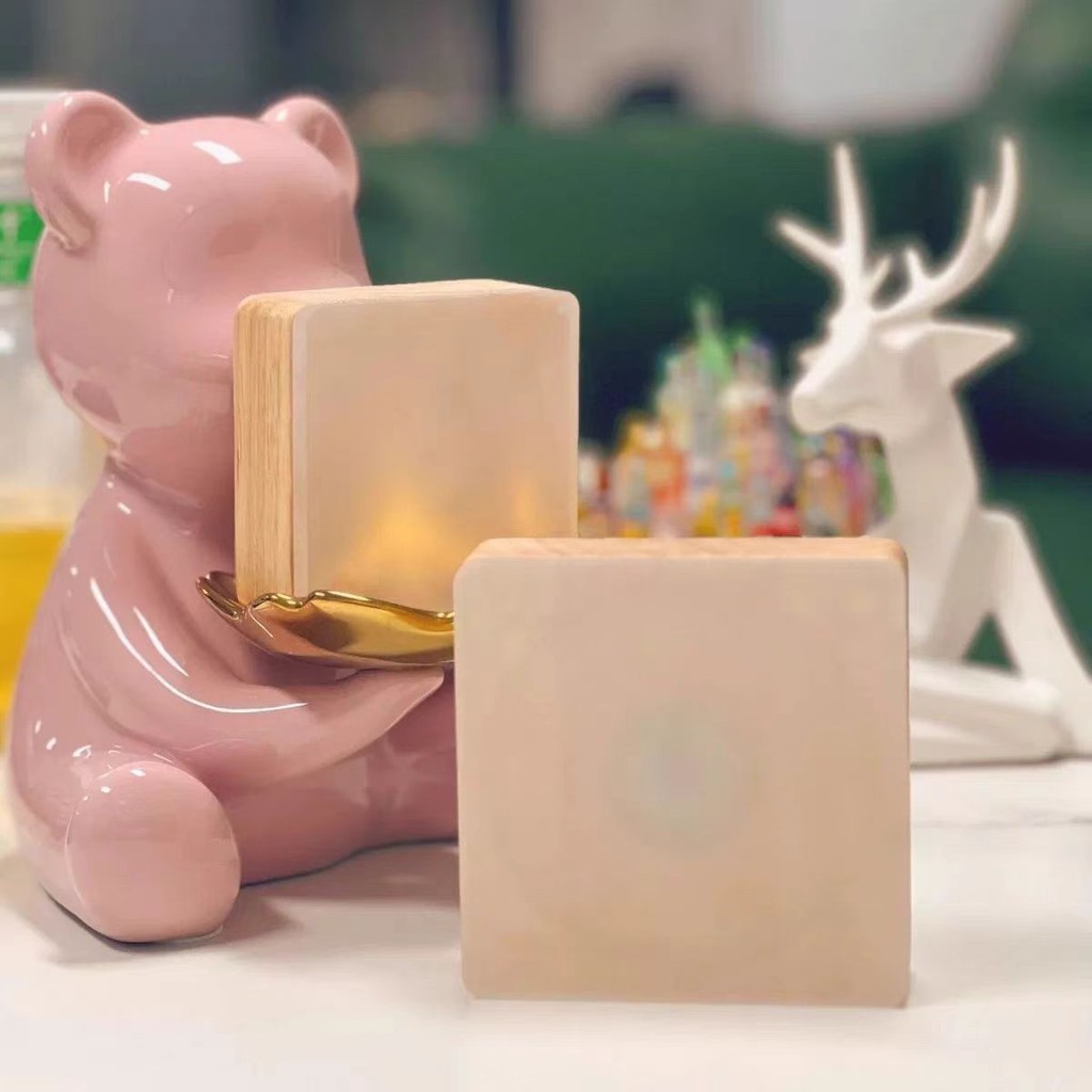 Yonii LED 6/8 / 10CM ฐานไม้เนื้อแข็ง, ไฟกลางคืนคริสตัลไม้เนื้อแข็ง, หัว ...