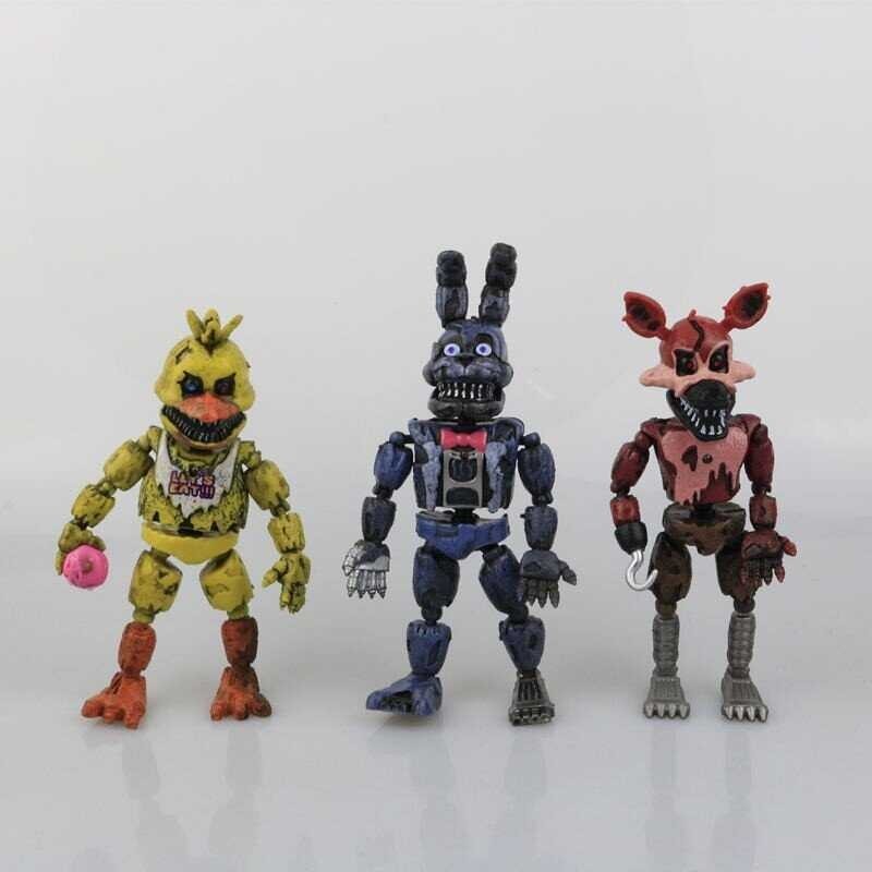 Five FNAF Nights At Freddy's Action Figures Toy Nightmare Freddy Chica ...