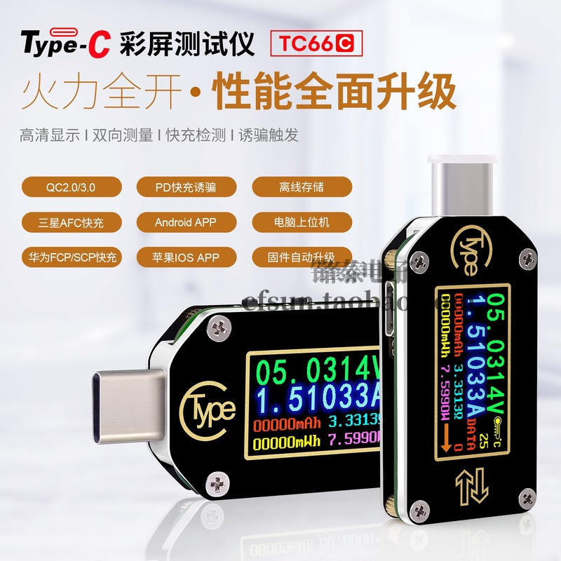 Tc66 Fast Charge PD Protocol Detection Decoy Type-C Voltage Ammeter USB ...