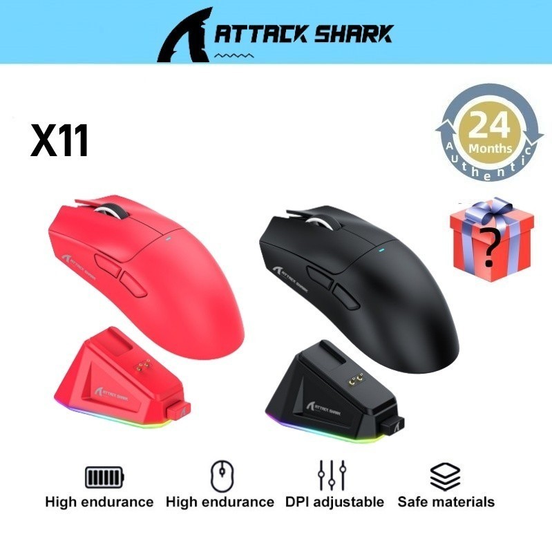 attack shark x11 เมาส ์ ไร ้ สายสอบจําลองที ่ สาม 2.4G Bluetooth RGB เปล ่ งแสงไร ้ สายชาร ์ จ ...