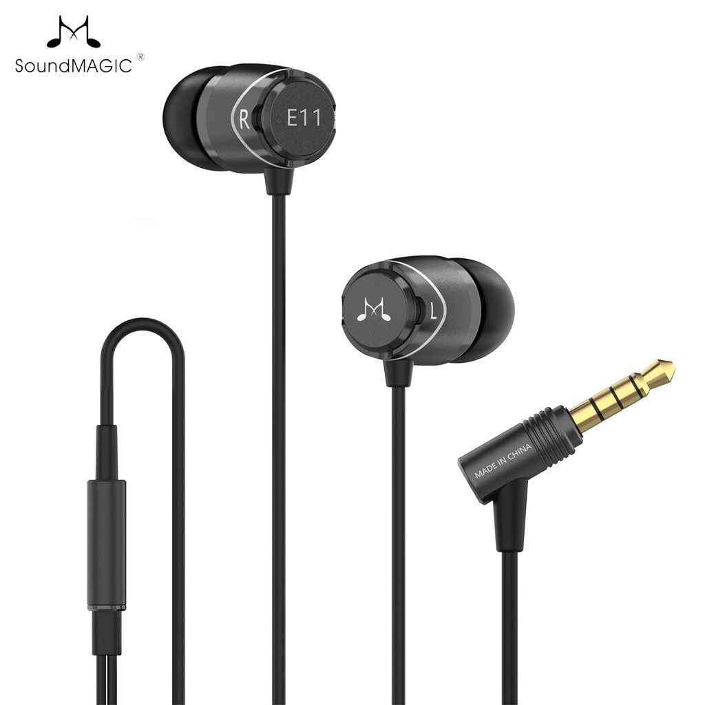 Soundmagic E11 หูฟังอินเอียร์ แบบมีสาย ไม่มีไมโครโฟน HiFi ตัดเสียงรบกวน สีดํา | Shopee Thailand