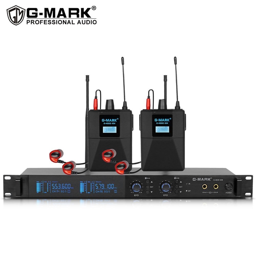 ระบบมอนิเตอร์อินเอียร์ G-MARK G4000 IEM UHF ไร้สาย ย้อนกลับเวที พร้อม ...