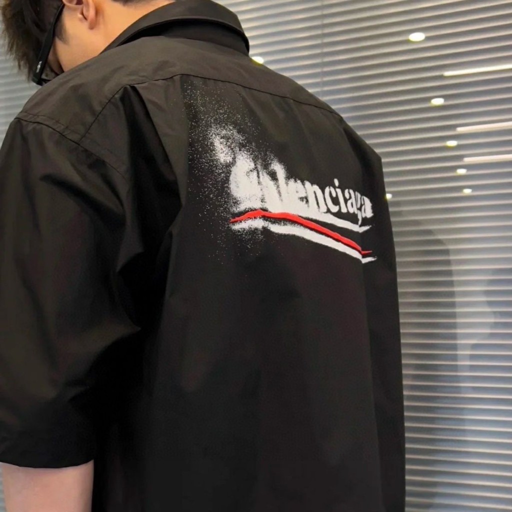 Balenciaga Paris ฤดูร้อนใหม่ Fuzzy 25 Hot Cola แขนสั้นพิมพ์ลายเสื้อยืด ...