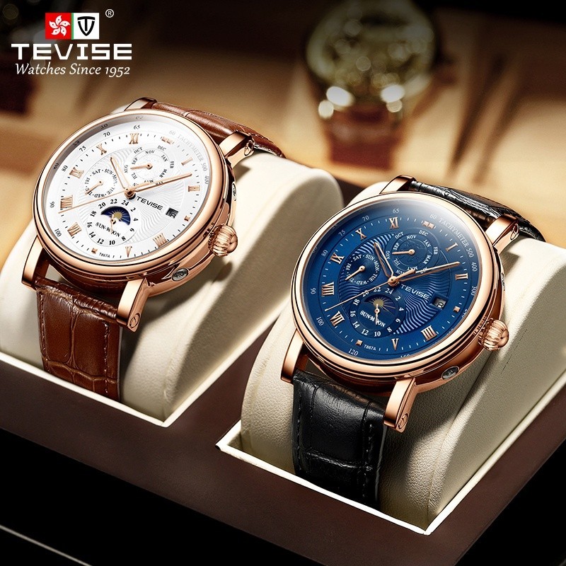 Tevise 867A นาฬิกาข้อมือกลไกอัตโนมัติ แฟชั่นหรูหรา สไตล์นักธุรกิจ ...