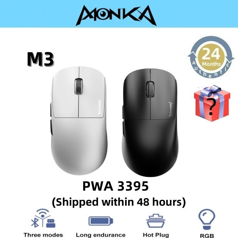 Monka M3 เมาส ์ เกมสามโหมดไร ้ สาย 2.4g บลูทูธแบบมีสาย Esports 3395 น ้ ...