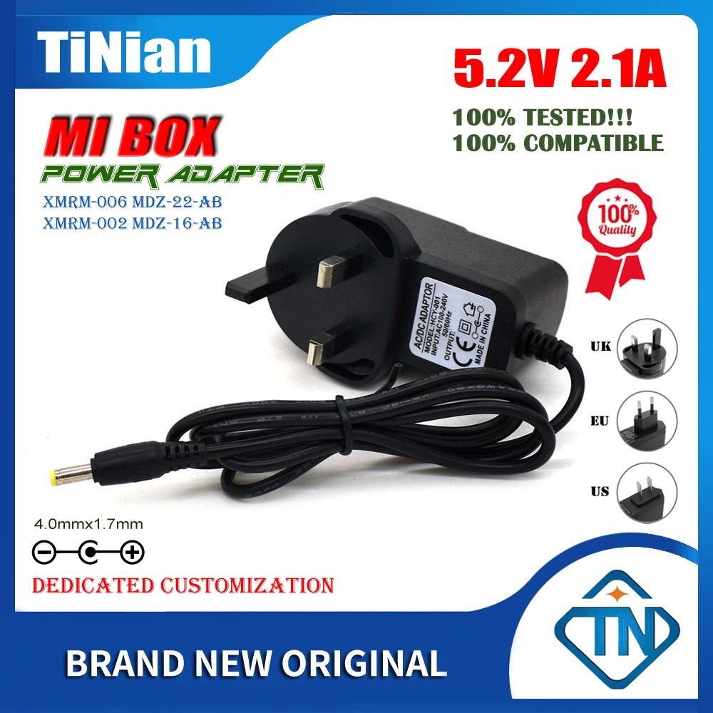 ในสต็อก 5.2V 2.1A Power Adapter Charger สําหรับ Xiaomi Mi Box S HDR XMRM-006 MDZ-22-AB กล่องทีวี ...
