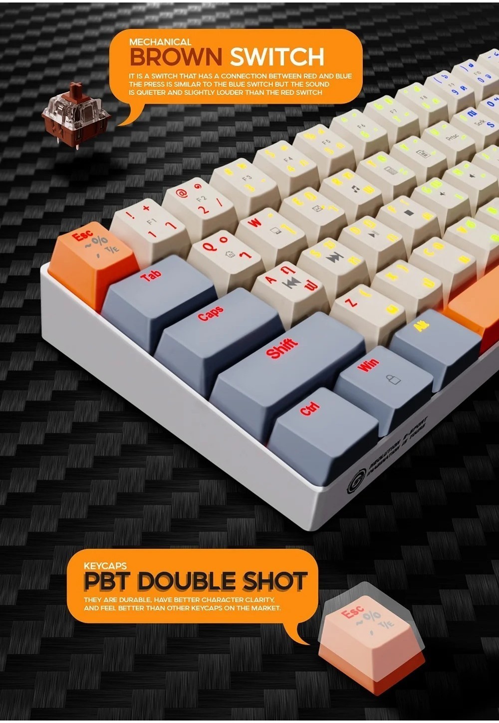Neolution E-Sport Gaming Keyboard PATHEON คีย์บอร์ดเกมมิ่ง แมคคานิคอลคีย์บอร์ด PBT Double shot ...