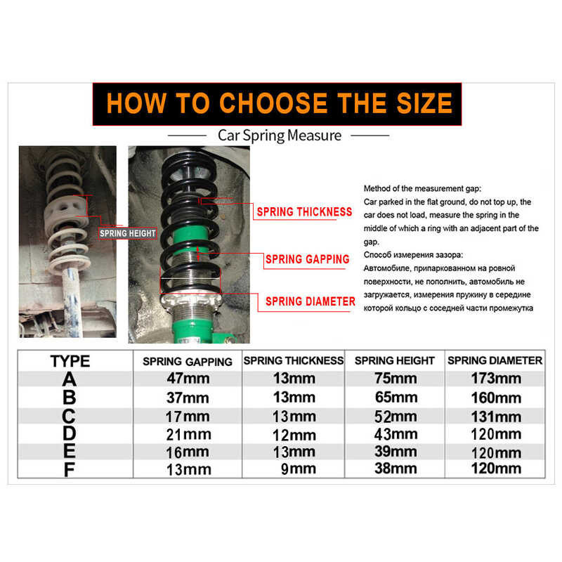 2Pcs Car Shock Absorber Spring Bumper Power Auto-Buffers A/B/C/D/E/F ...