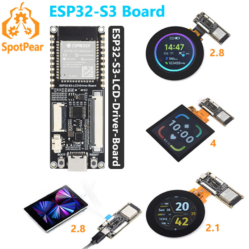 Esp32-s3 บอร์ดพัฒนาไดร์เวอร์ LCD RGB / SPI N8R8 สําหรับ 2.1 นิ้ว / 2.8 นิ้ว / 4 นิ้ว Captive ...