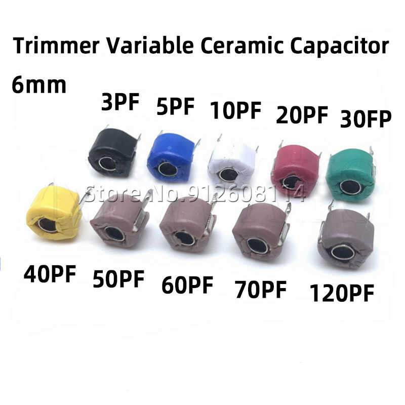 10ชิ้น/ล็อต6มม.Trimmer Variable Capacitor เซรามิคชุด Jml06 3Pf 5Pf 10Pf ...