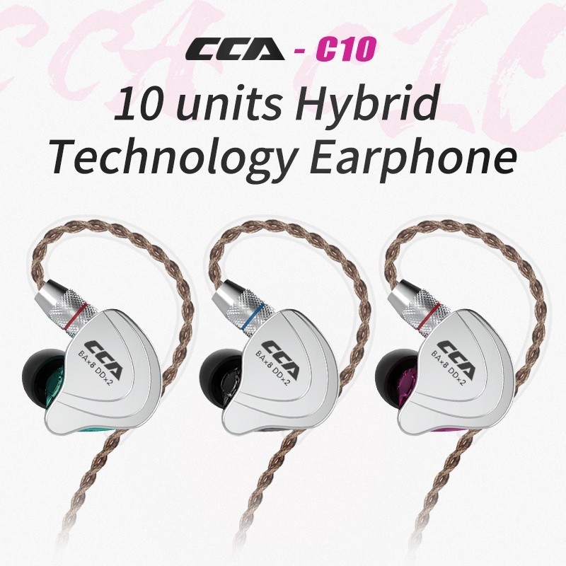 Cca C10 4ba+1dd ชุดหูฟังอินเอียร์ Hifi Dj Monito 5 หน่วยขับ ตัดเสียงรบกวน C12 ZS10 pro KZ 0.78 0 ...