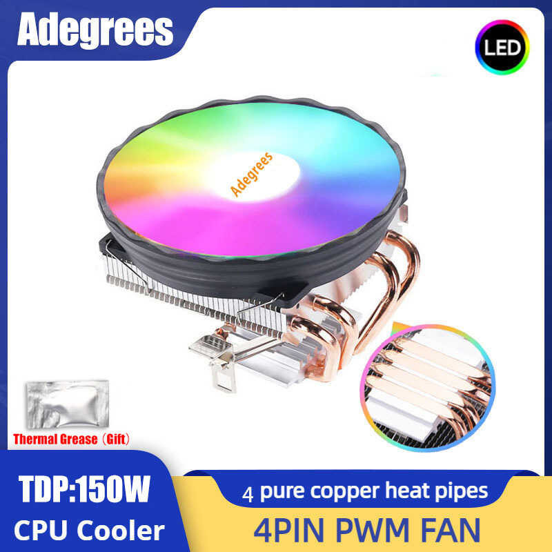 Cooler 4 Heat Pipes 3Pin/4Pin PWM 120Mm Low Profile CPU Fan For Intel ...