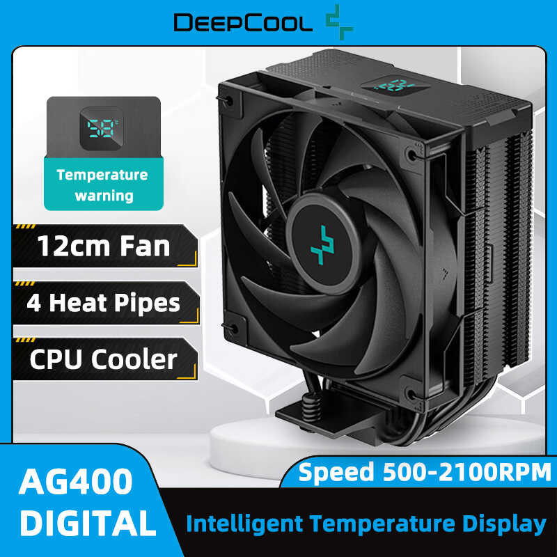 Deepcool Ag400 Digital Air CPU Cooler Cooling Fan 4 Heat Pipe 12Cm 4Pin ...