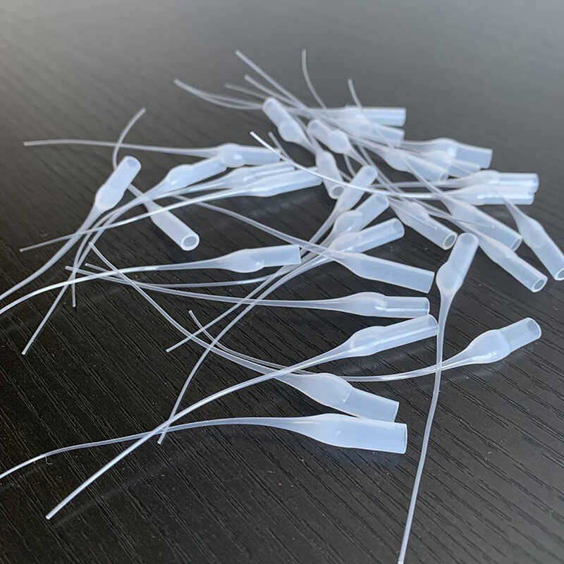 ไมโคร 100 ชิ้นปลายหยดพลาสติกหัวฉีดความแม่นยำ Applicator ขยายสายสำหรับ ...