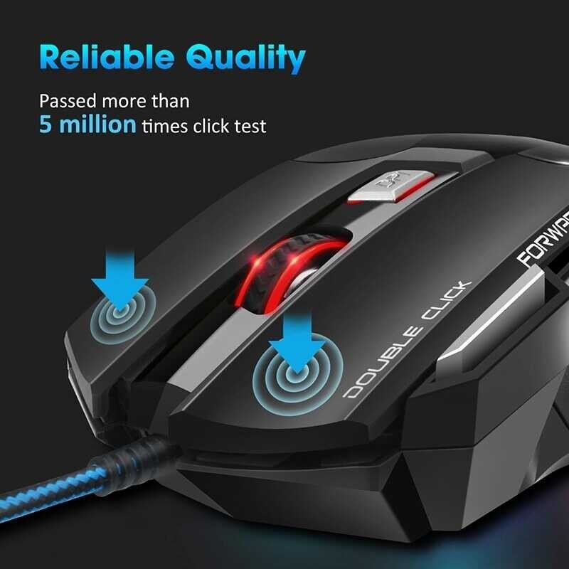 Computer Gamer 【hot】 Wired Gaming RGB Silent 5500 DPI Ergonomic Mouse With LED Backlight 7 ...