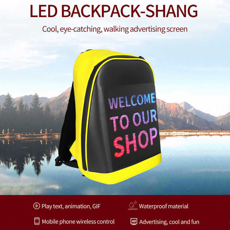 MOJOYCE LED Display Screen Advertising Light Walking Billboard Backpack ...