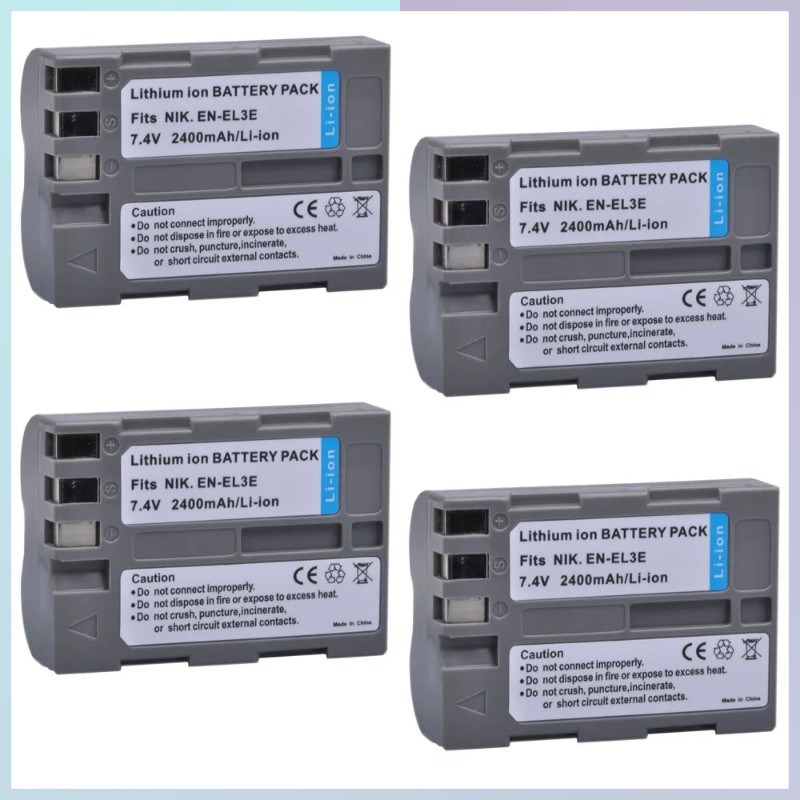 แบตเตอรี่ EN-EL3e 2400มิลลิแอมป์ต่อชั่วโมงแบตเตอรี่กล้อง ENEL3e EL3a ...