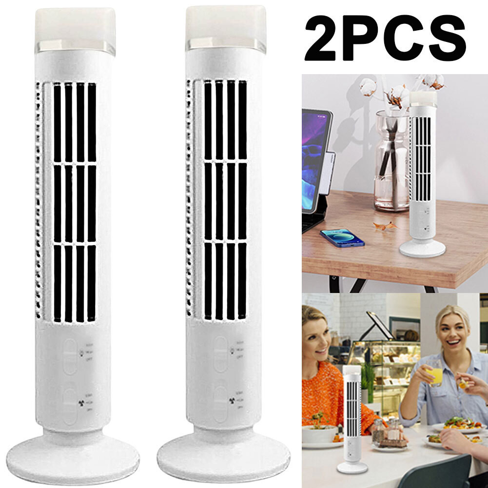 2PCS flameless vertical cooling tower fan with 3W 2-speed office light ...
