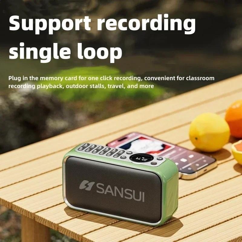 ในสต็อก SANSUI F35 ลําโพงบลูทูธไร้สายแบบพกพาวิทยุ FM ซับวูฟเฟอร์ HI-FI ...