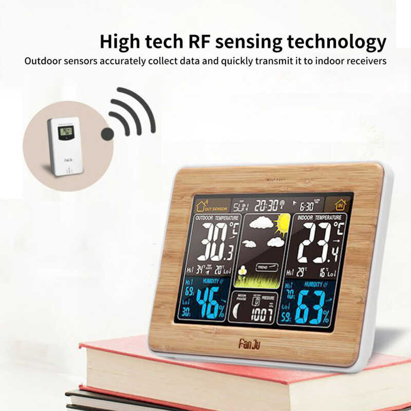 Temperature Weather Station Wireless Indoor Outdoor Sensor Ther-mometer ...
