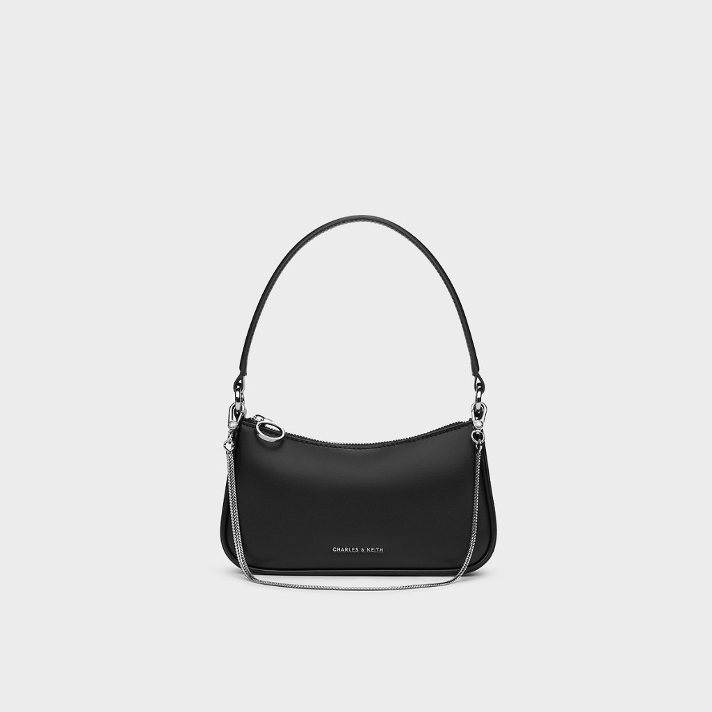 CHARLES&KEITH Curved Shoulder Bag Zippered Underarm Bag | Shopee Thailand