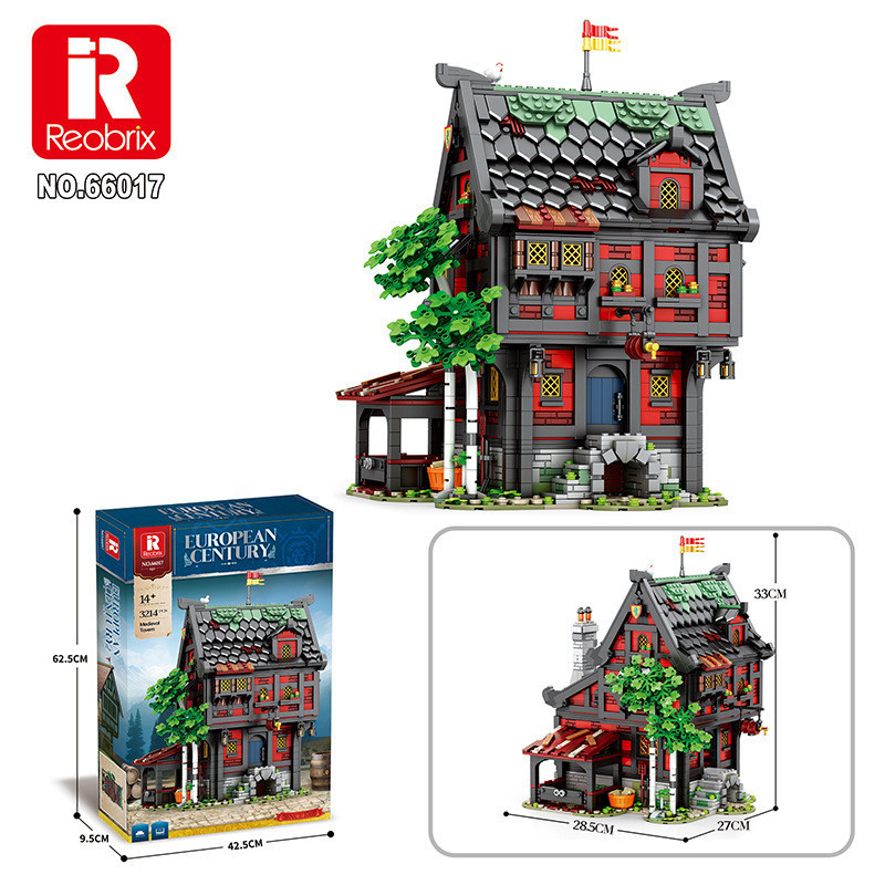 Reobrix 66017 Medieval Tavern The Crusader Inn Model Modular Street ...