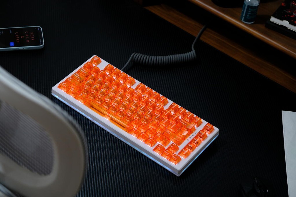 Aifei 114 คีย์คริสตัลปุ่มกดโปร่งใสโปรไฟล์เชอร์รี่ RGB Backlit Keycap ...