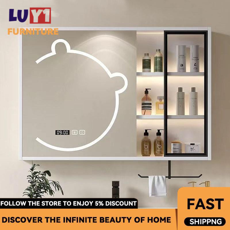 ตู้กระจกอัจฉริยะ ตู้ห้องน้ำ ห้องน้ําสไตล์ใหม่ห้องน้ําสมาร์ทติดผนังไม้ ...