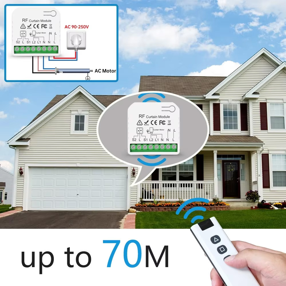 Rf433mhz Wireless Roller Shutter Motor Blind Switch รีโมทคอนโทรลสําหรับ ...