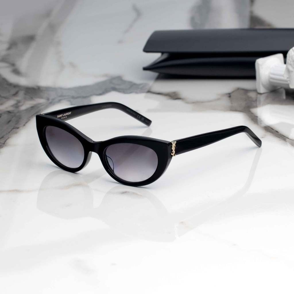 แว่นกันแดด YSL : SL M115 002 SIZE 54 MM. (BLACK-BLACK-GREY) | Shopee ...